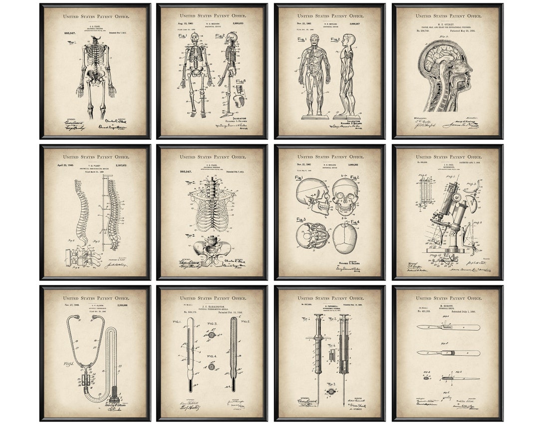 12 Clinic Patent Art Medical Device Blueprint Science Inventions Scheme ...