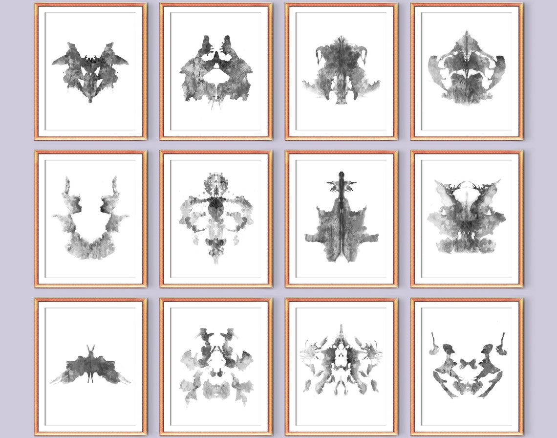 12 Rorschach Test Art Psychodiagnostic Test for Personality - Etsy