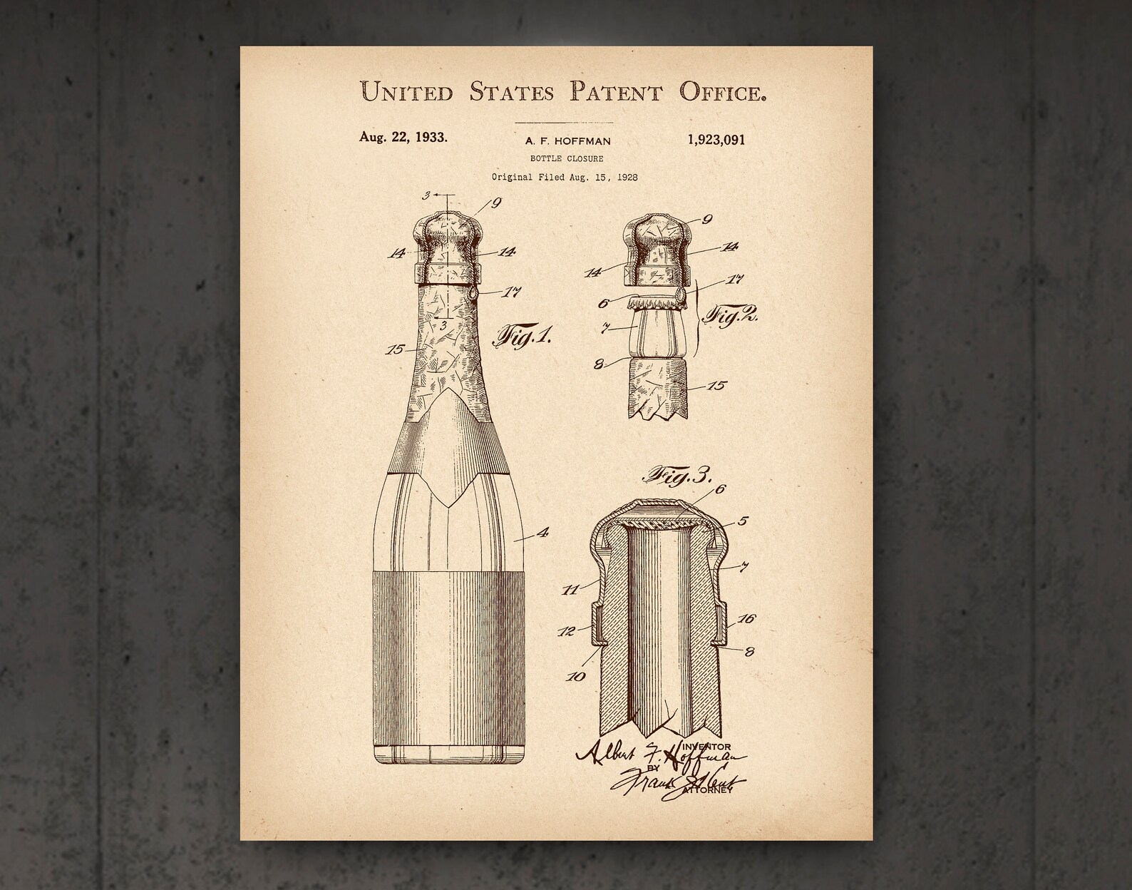 6 Wine Patent Art Vintage Wine Bottle Blueprint Wine Press - Etsy