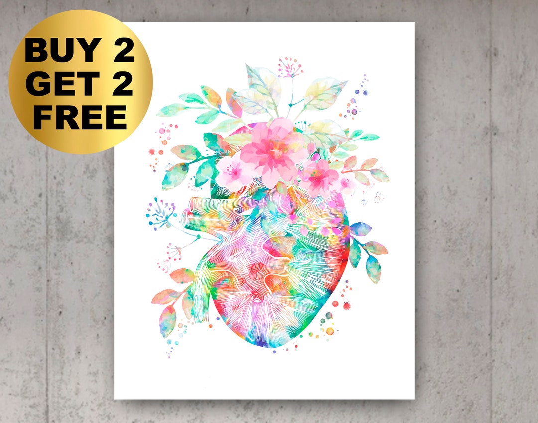 Floral Kidney Art Watercolor Anatomy Art Nephrology Poster Medical Art ...