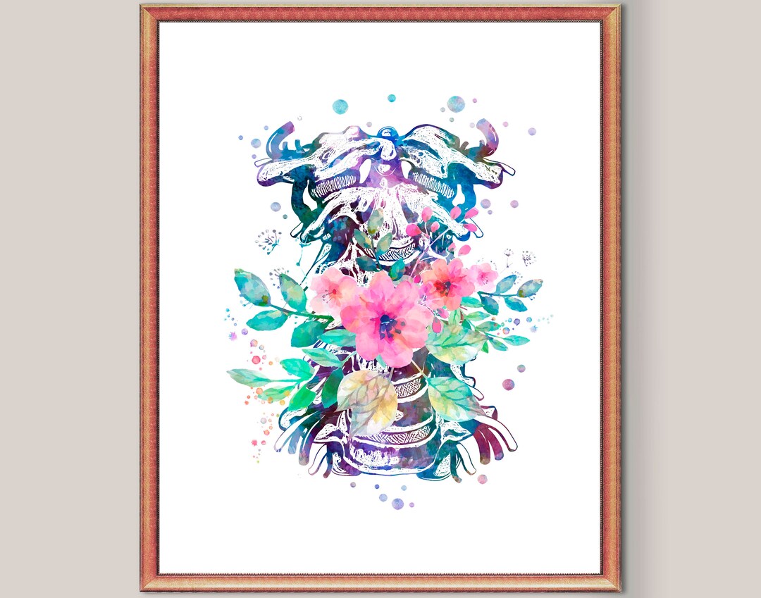 Vertebra Anatomy Art Spine Art Vertebral Column Art Spinal Column Art ...