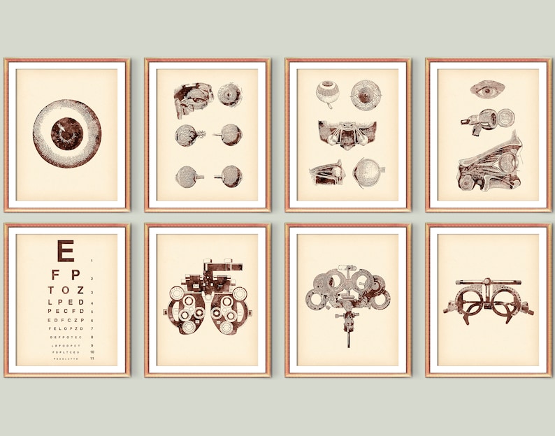 8 Optometry Art Anatomical Eye Vintage Poster Refractor Art - Etsy