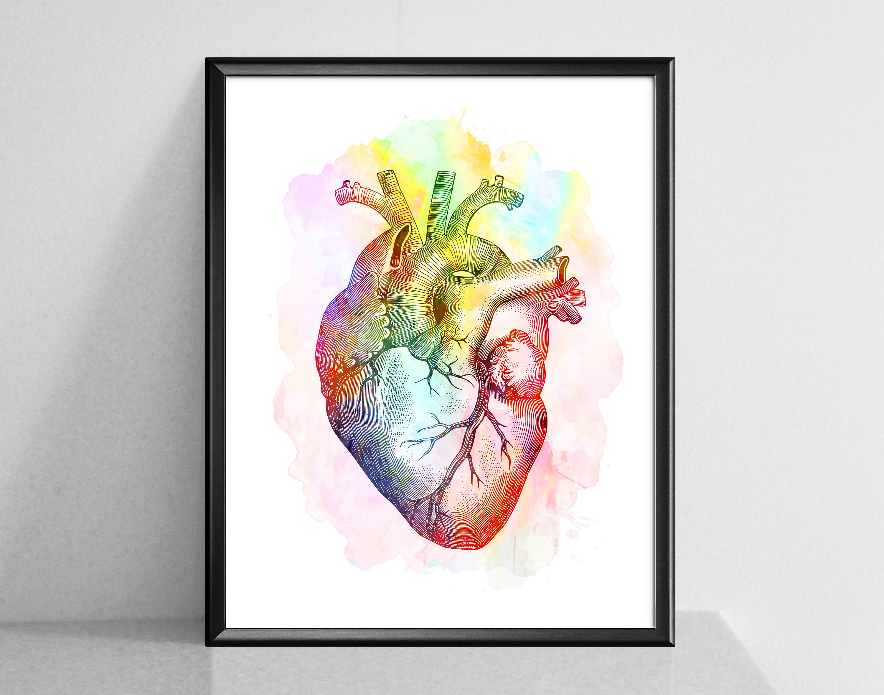 Watercolor Heart Anatomy Print Cardiology Art Heart Surgeon - Etsy
