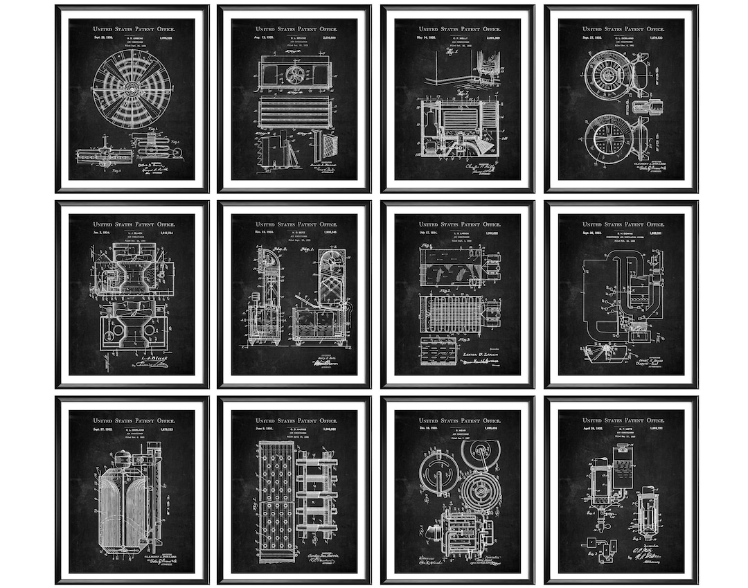12 Air Cooling System Patent Prints Air Conditioner Blueprint ...