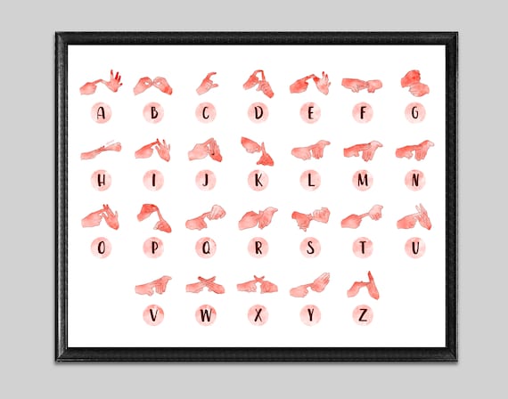AUSLAN Alphabet Decor Fingerspelling Poster Sing Alphabet | Etsy Australia
