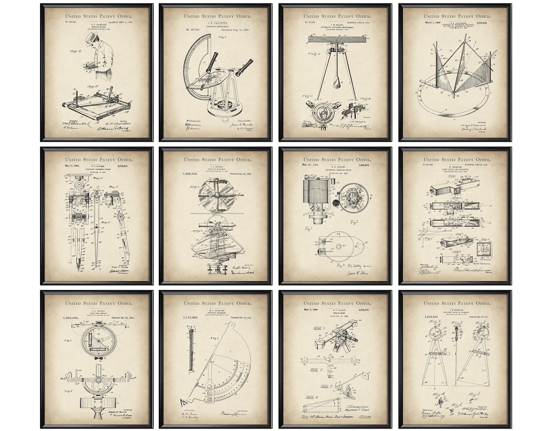 12 Surveyor Gift Topography Blueprint Distance Instruments Leveling ...