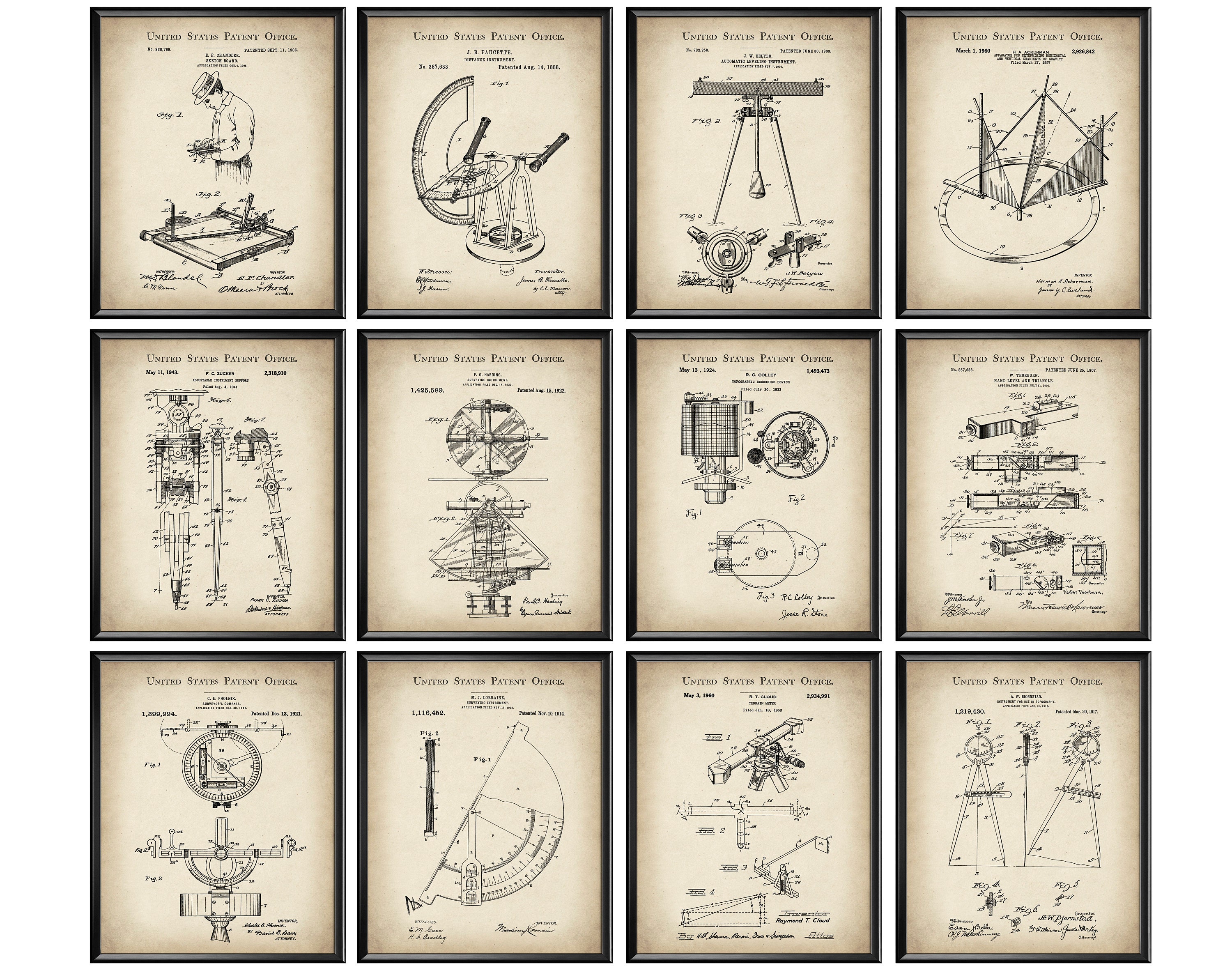 12 Surveyor Gift Topography Blueprint Distance Instruments Leveling ...