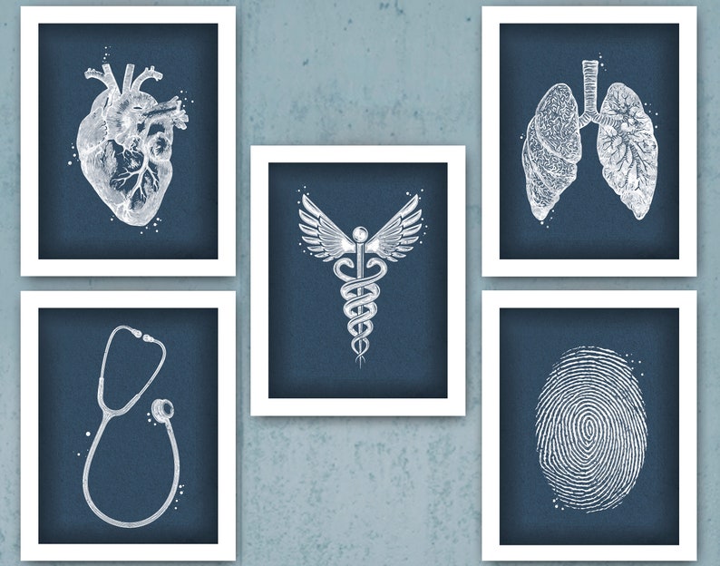 Medical Art Doctor Gift Clinic Wall Decor Caduceus Stethoscope - Etsy