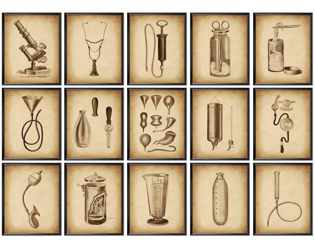 15 Antique Medical Instruments Art, Nurse Tools, Doctor Assistant ...