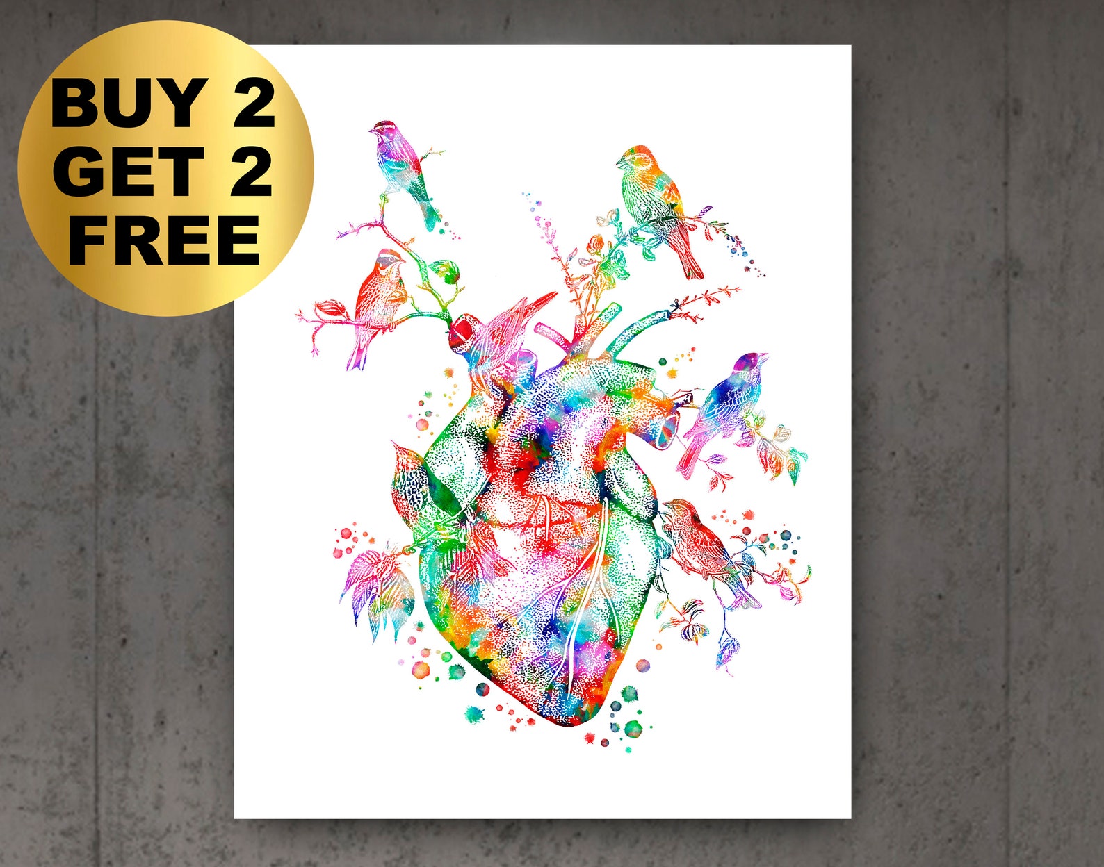 Cardiology Wall Art Anatomical Heart Medical Art Anatomy Poster Doctor ...