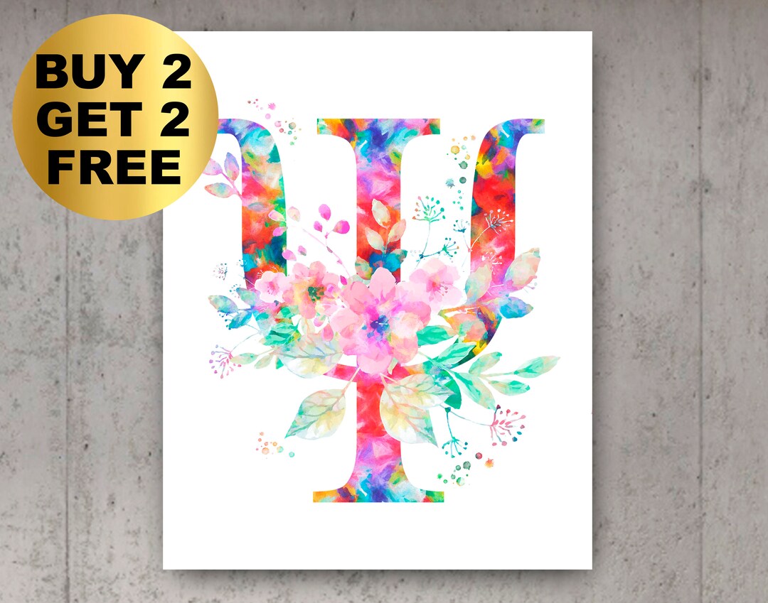 Floral Psychology Symbol Poster PSI Art Psychologist Gift Psychiatrist ...