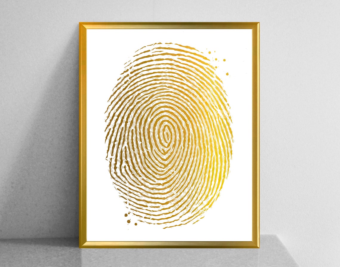 Gold Fingerprint Art Fingerprint Poster Fingerprint Decor - Etsy