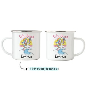 Tasse Einhorn Schulkind Einschulung Schulanfang Geschenk Trinkbecher mit Name Personalisiert ...