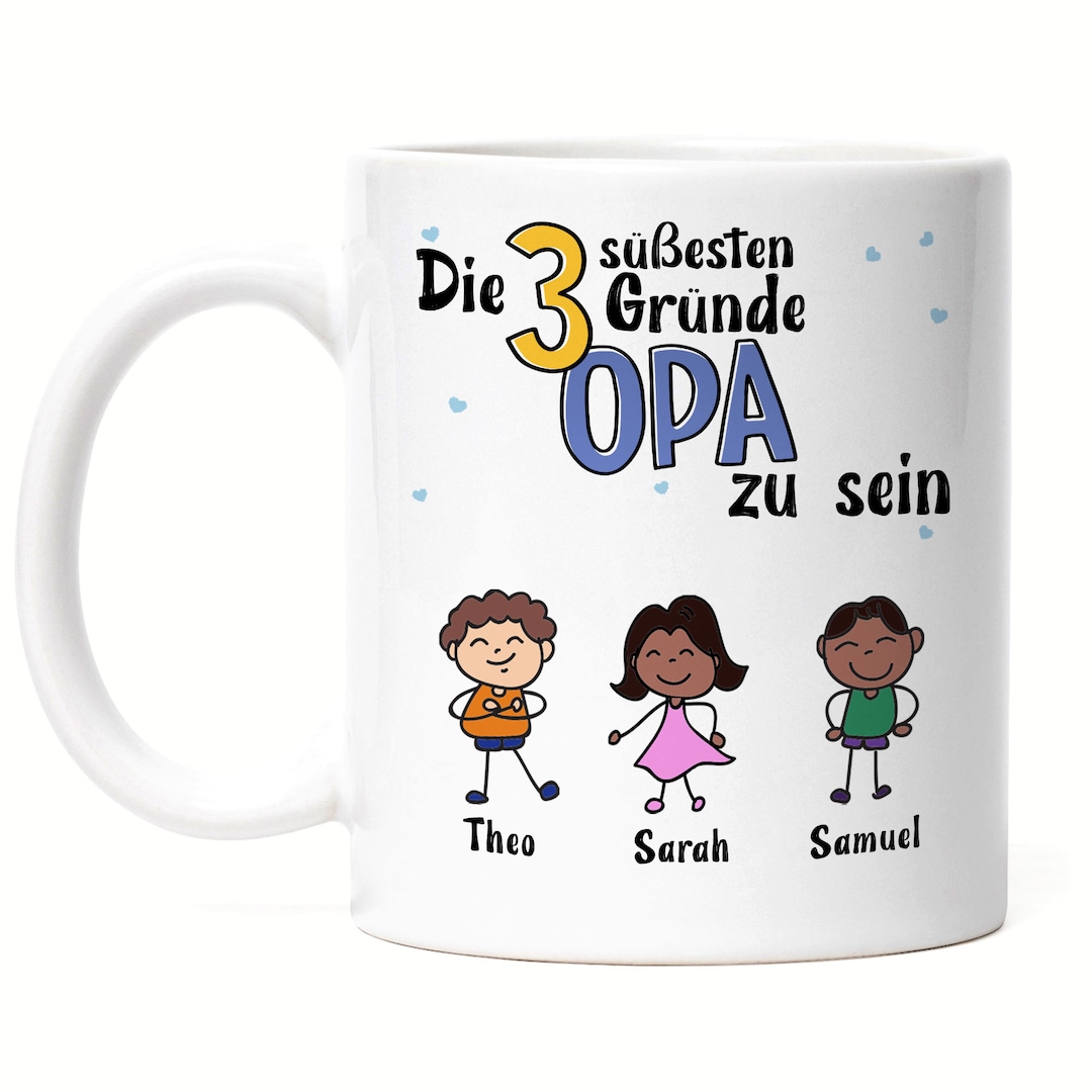 Opa Tasse Geburtstag Personalisiert für Opa Enkel Enkelin Baby Geschenk Kinder Opa Geschenk ...