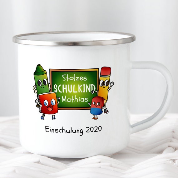 Tasse Emaille Einschulung Schulkind Kindertasse Schulanfang | Etsy