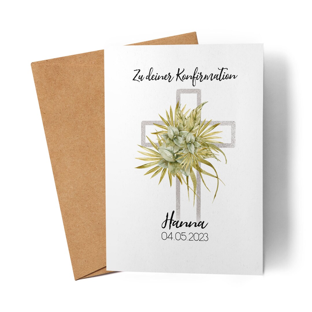 Card Confirmation Boy Girl Confirmation Card Personalized Money Gift ...
