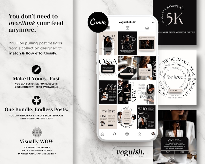 Business Coach Instagram Templates Canva, Luxury Neutral Aesthetic ...
