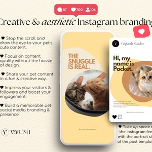 Pet Instagram Templates Canva, Pet Canva Templates, Pet Blogger ...