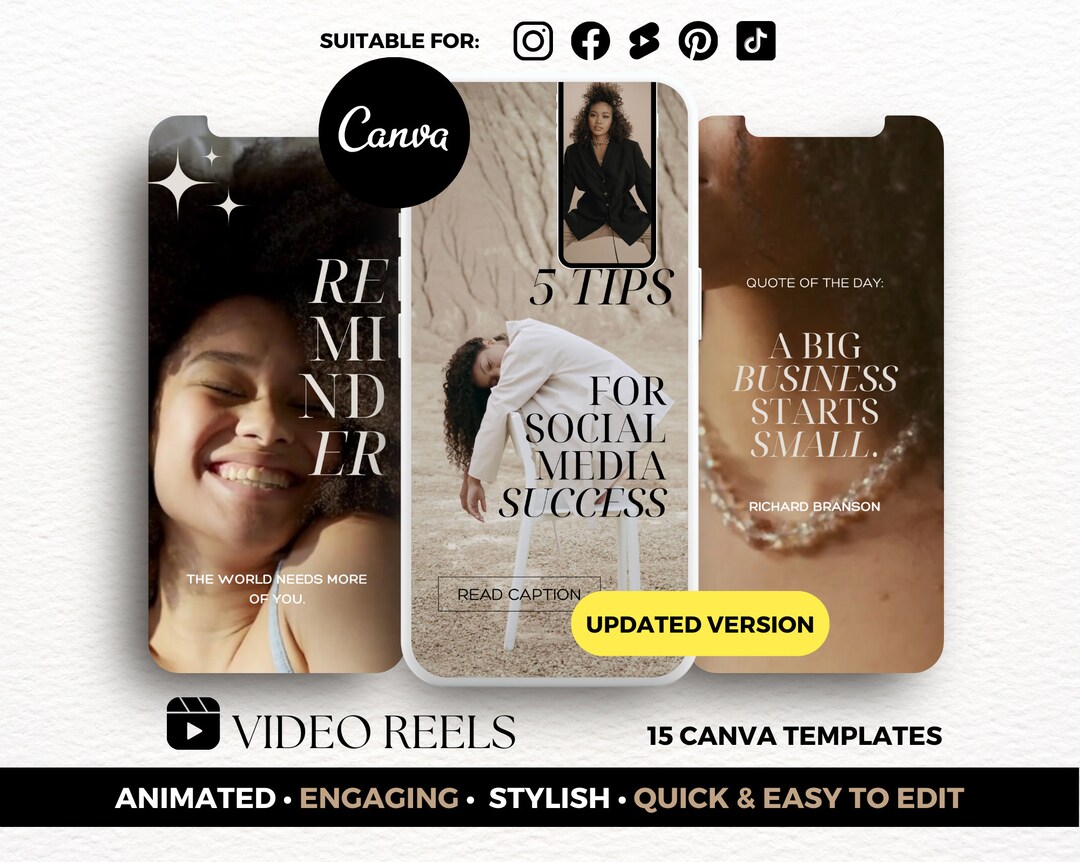 Instagram Video Reel Templates Canva, Engagement Reels, Inspiring Reel ...