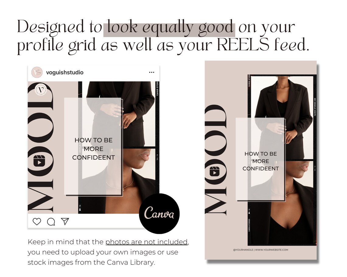 Instagram Reel Cover Templates Canva Reel Covers Neutral - Etsy