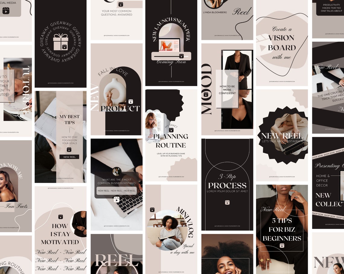 Instagram Reel Cover Templates Canva Reel Covers Neutral - Etsy