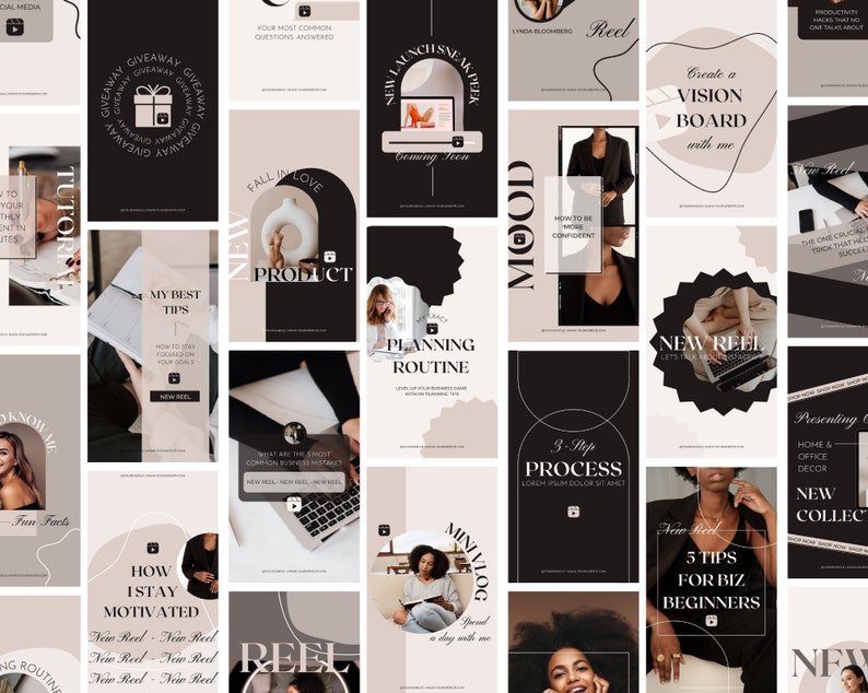 Instagram Reel Cover Templates Canva Reel Covers Neutral Etsy