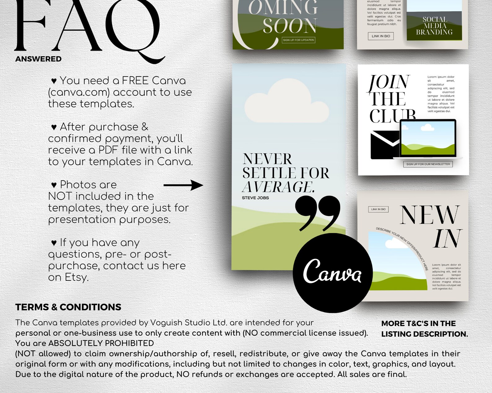 Social Media Templates Canva, Editorial Aesthetic Instagram Templates ...