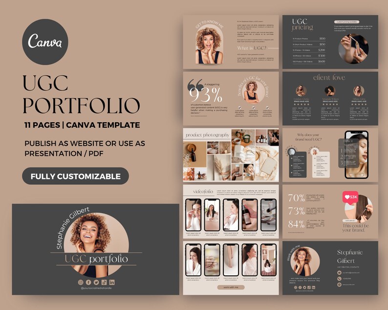 UGC Portfolio Template, UGC Canva Template, UGC Media Kit, Ugc Website ...