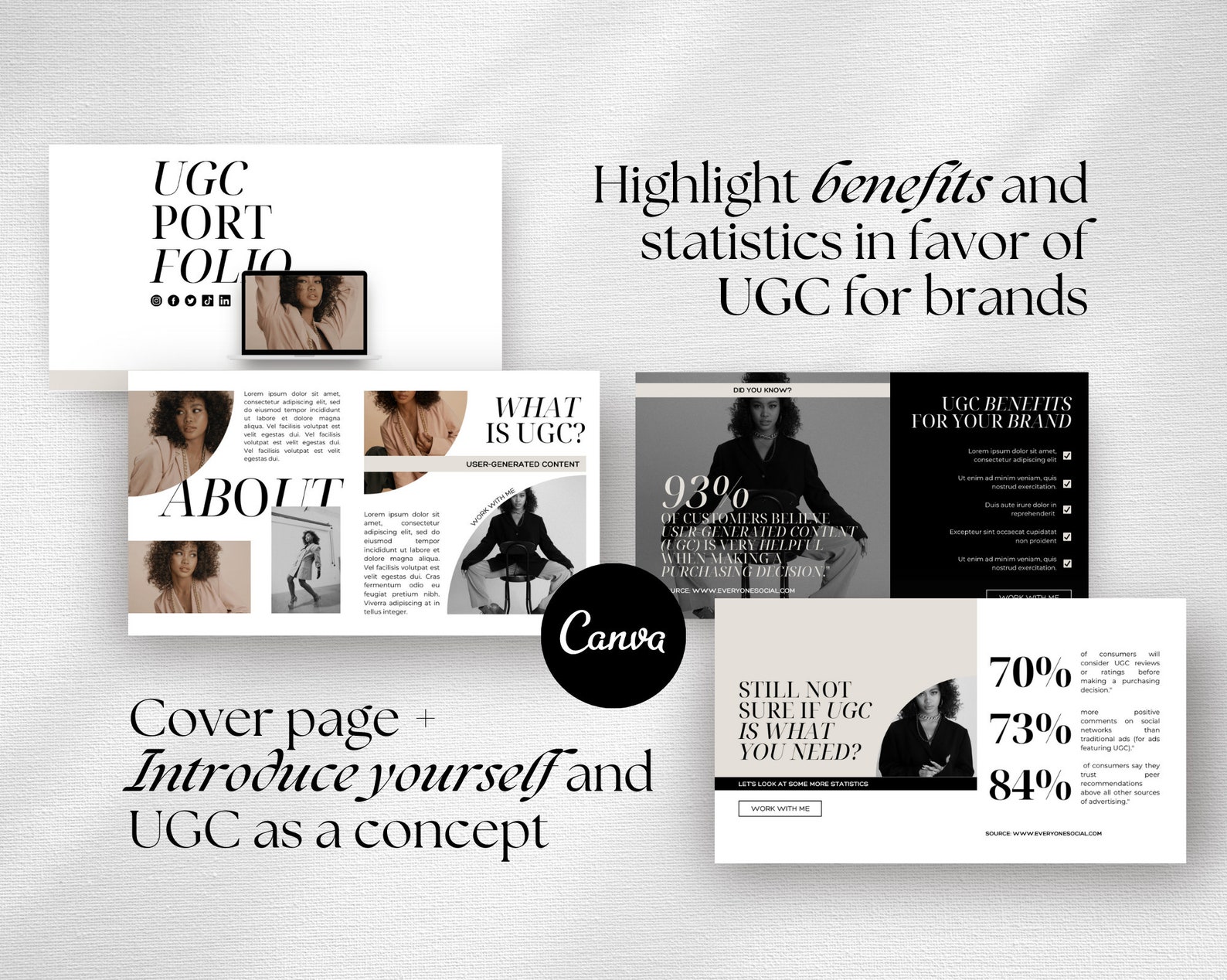 UGC Portfolio Template Canva, UGC Website Landing Page, Content Creator ...