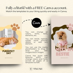 Pet Instagram Templates Canva, Pet Canva Templates, Pet Blogger ...