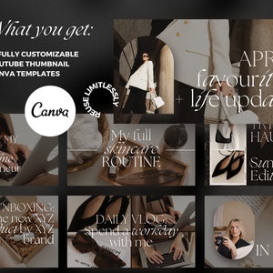 Luxury Youtube Thumbnail Templates Canva, Minimalist Youtube Branding ...