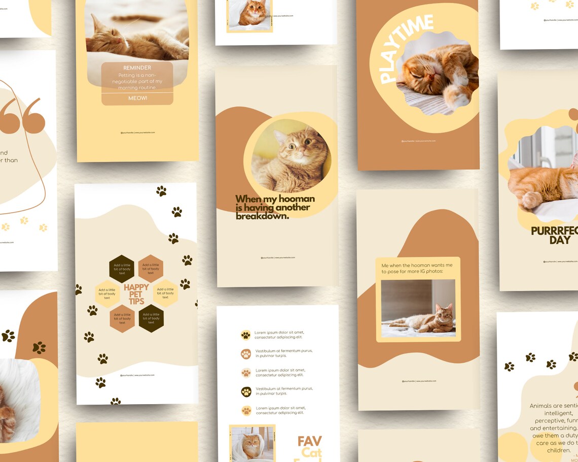 Pet Instagram Templates Canva, Pet Canva Templates, Pet Blogger ...