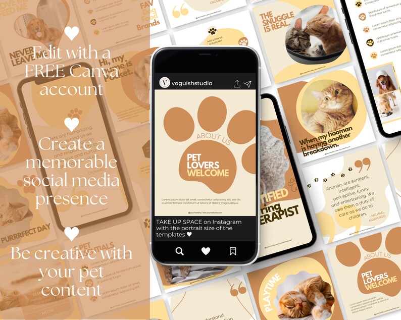 Pet Instagram Templates Canva Pet Canva Templates Pet - Etsy