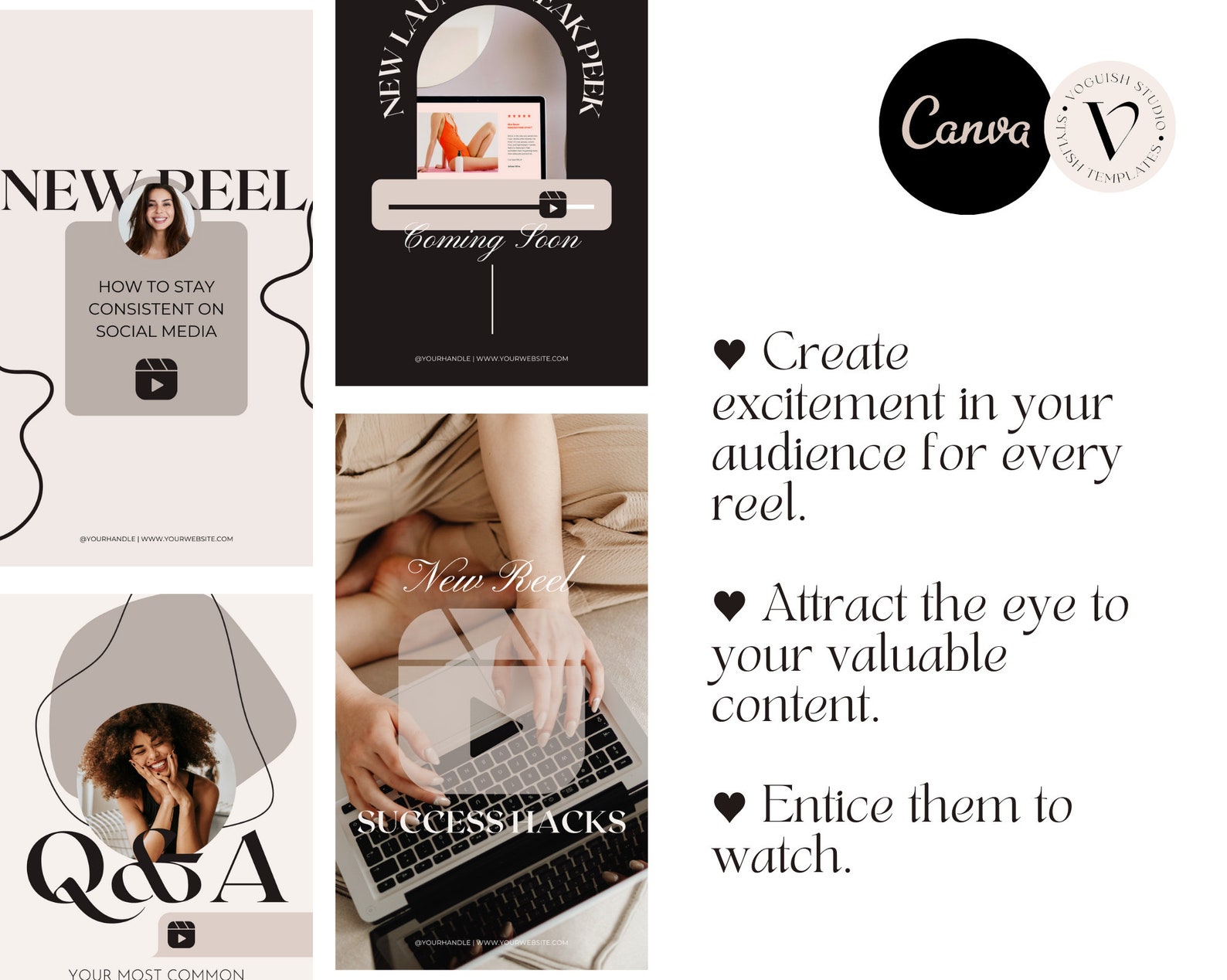 Instagram Reel Cover Templates Canva Reel Covers Neutral - Etsy