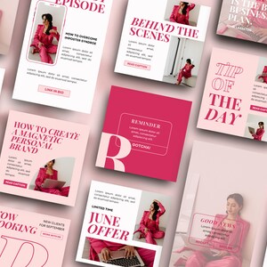 Pink Instagram Templates Canva, Colorful Bright Social Media Templates ...