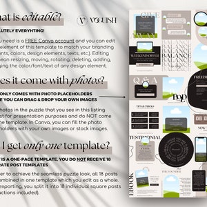 Neutral Canva Instagram Puzzle Feed Template, Coach Instagram Posts ...