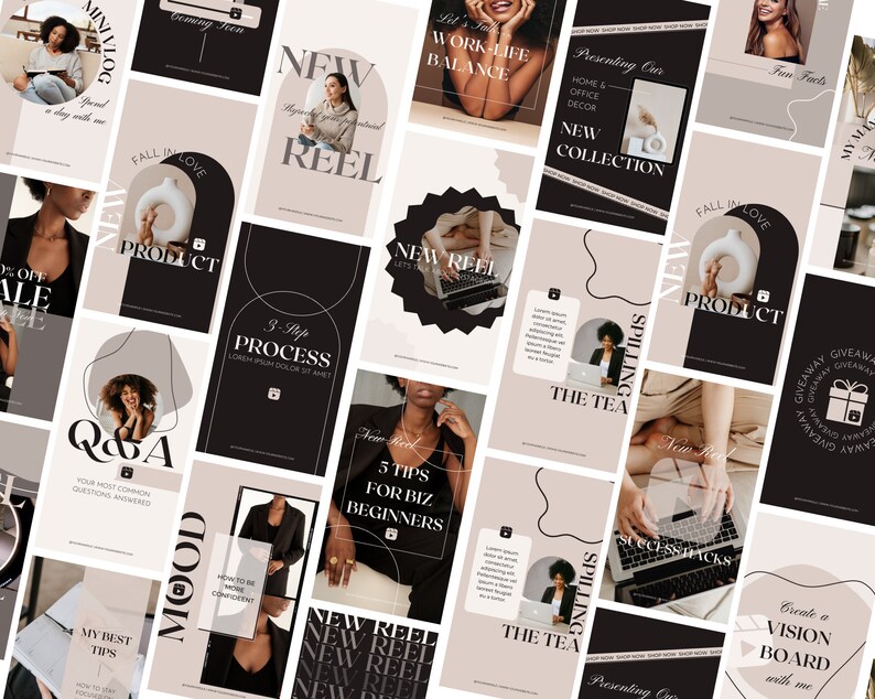 Instagram Reel Cover Templates Canva Reel Covers Neutral - Etsy