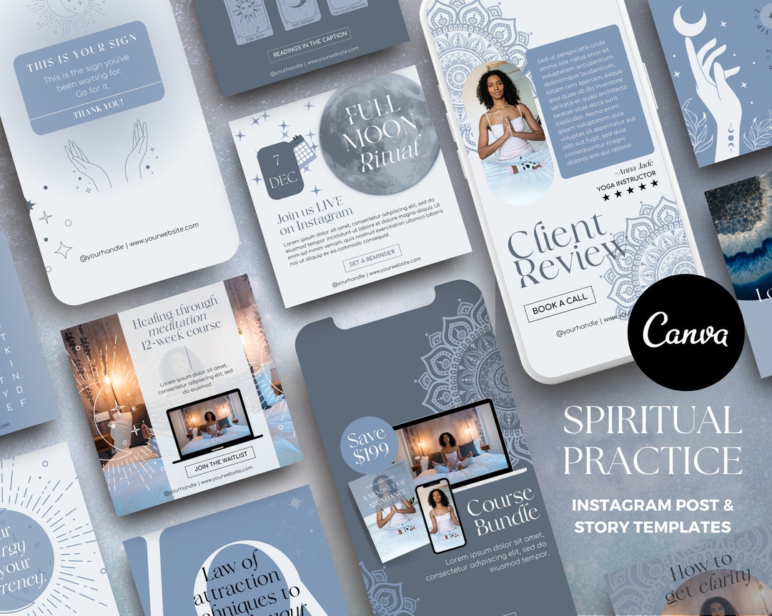 Spiritual Instagram Templates for Coaches, Mystical Instagram Canva ...