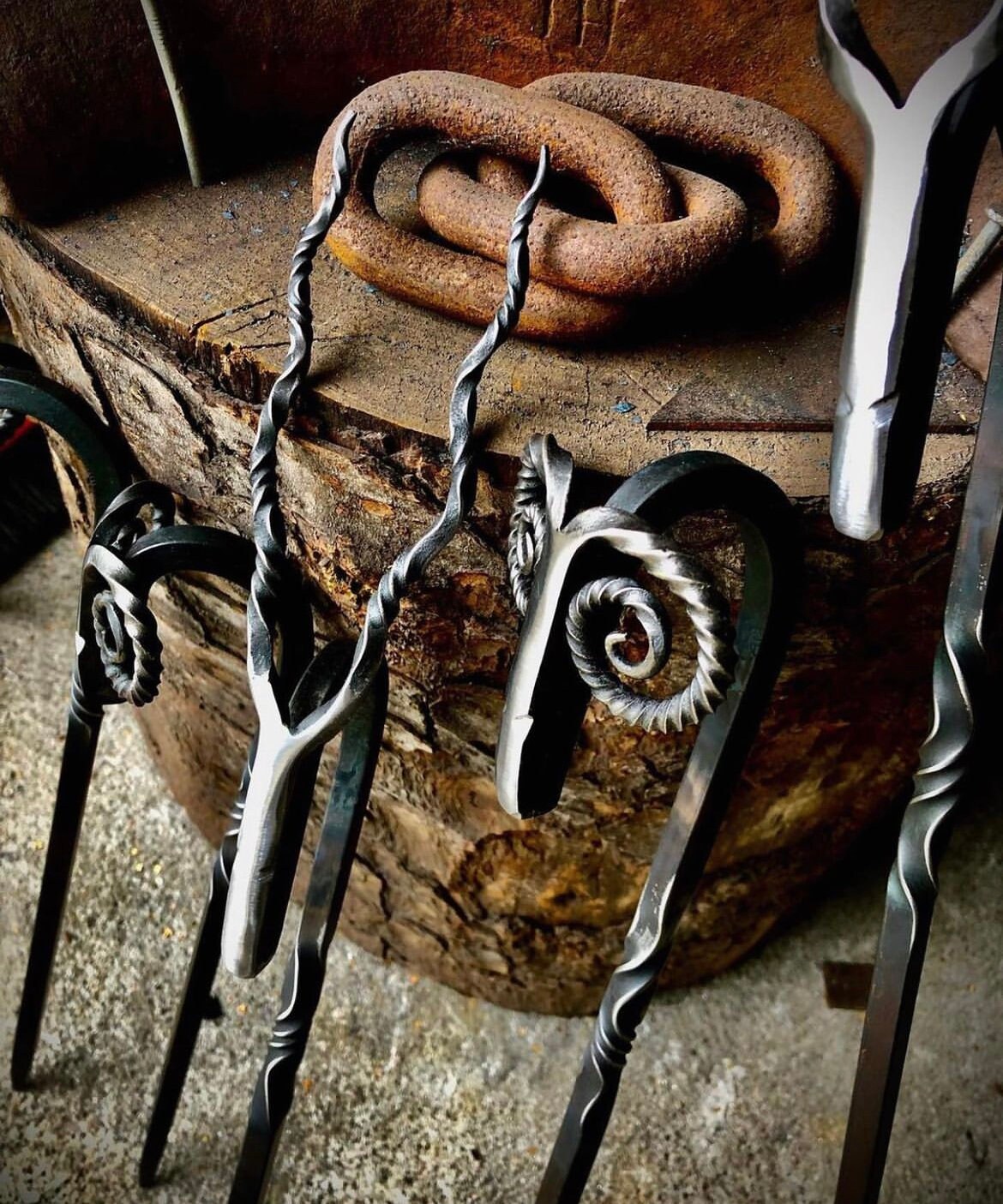 Ram and Stag Head Fire Poker / Hand Forged / Fire Pit Tool / Hand Made ...