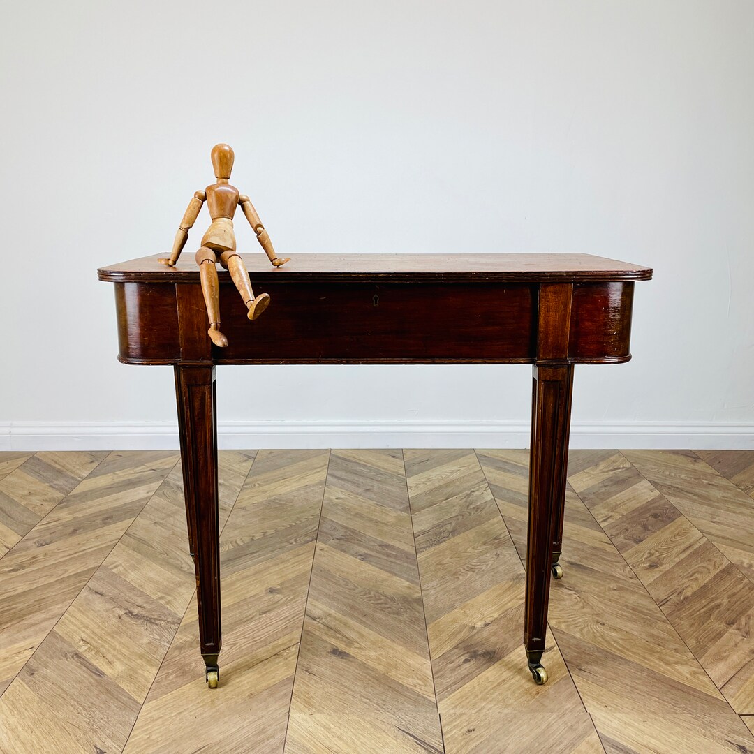 Antique English Side Table With Lift Lid Storage by Elkington Co, 19th ...