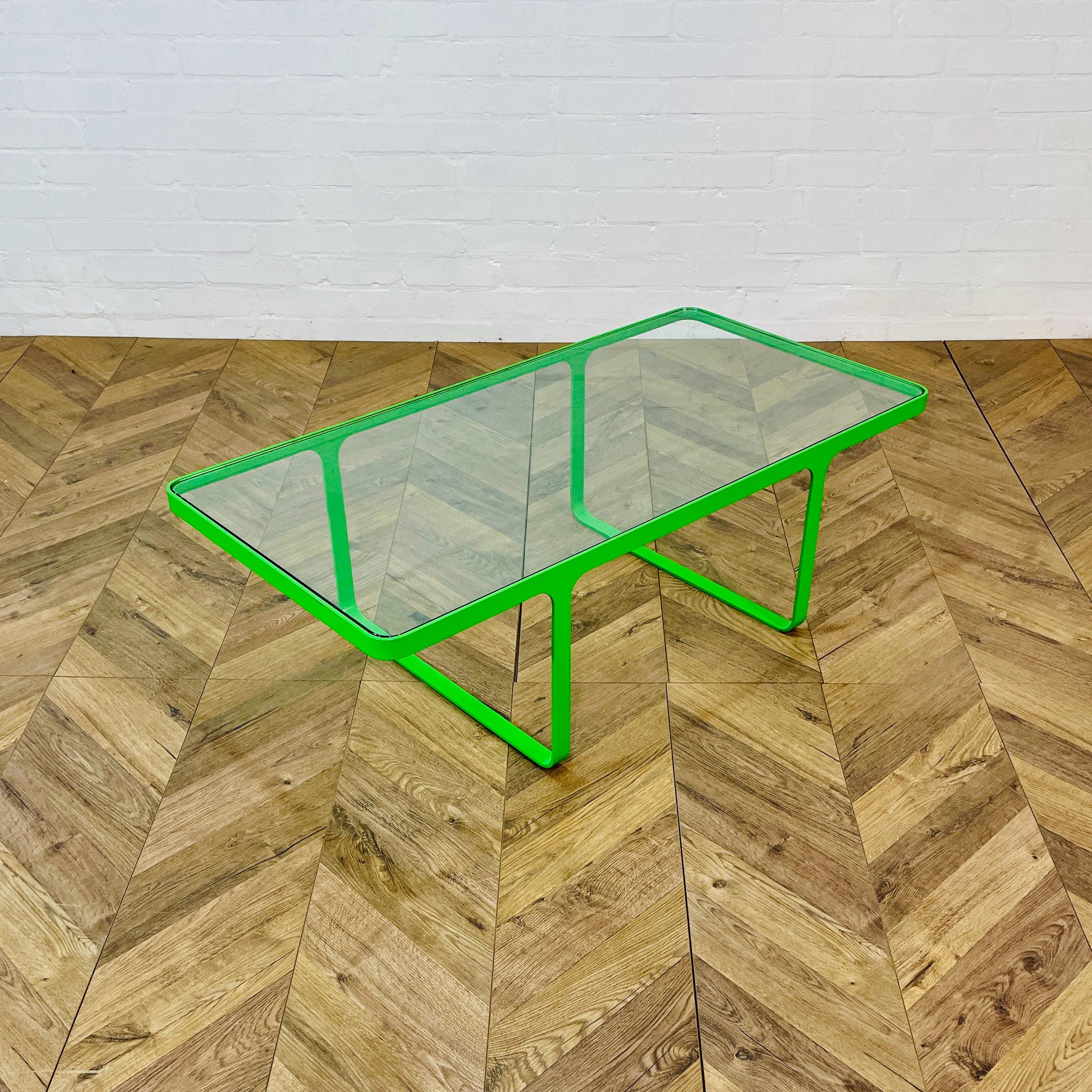 Vintage Florence Knoll for Herman Miller Green Metal Glass 'trace' Coffee Table - Etsy