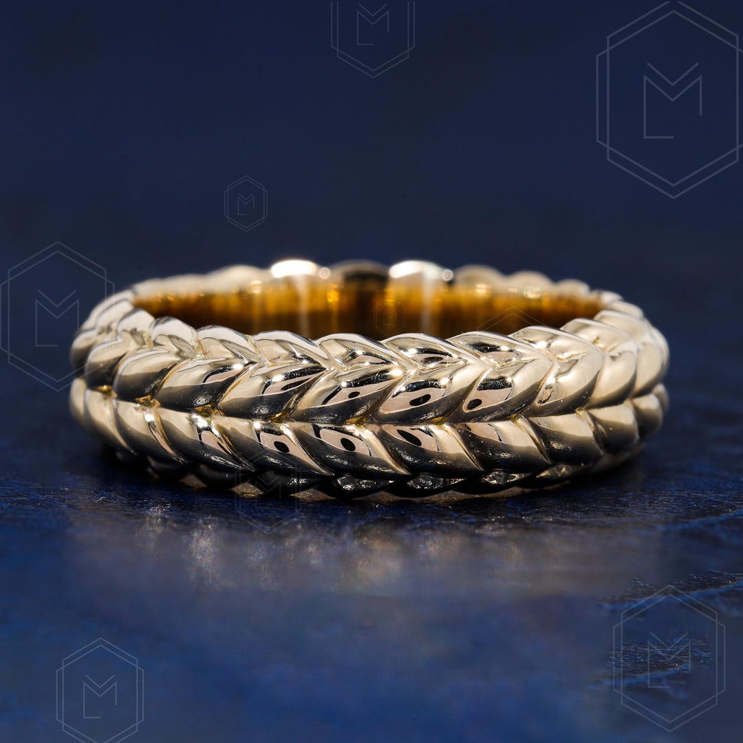 Braided Gold Band Braided Mens Wedding Band Gold 6 Mm Mens Braided Band ...