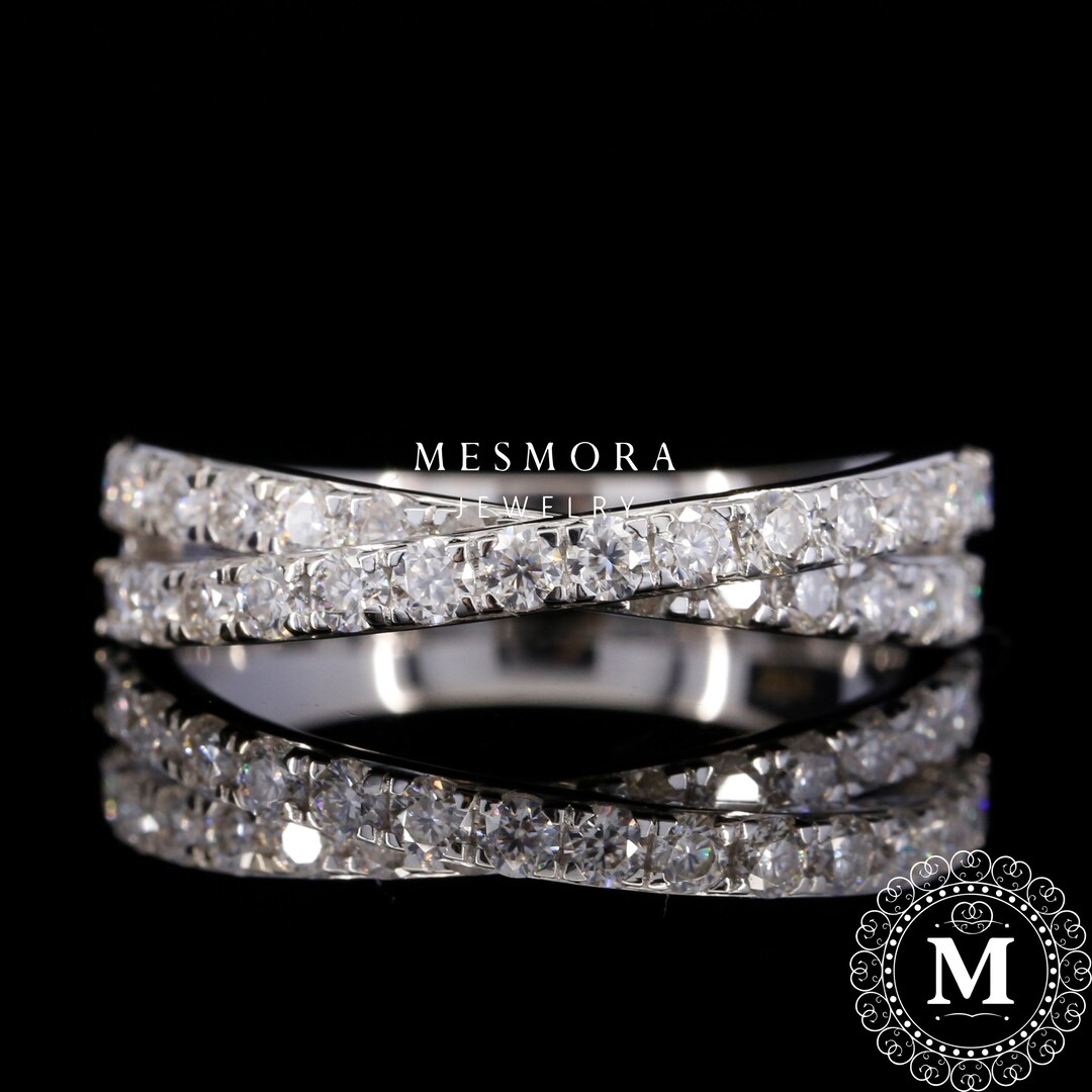 Criss Cross Band Crossover Ring X Ring Geometric Ring Wedding Band ...