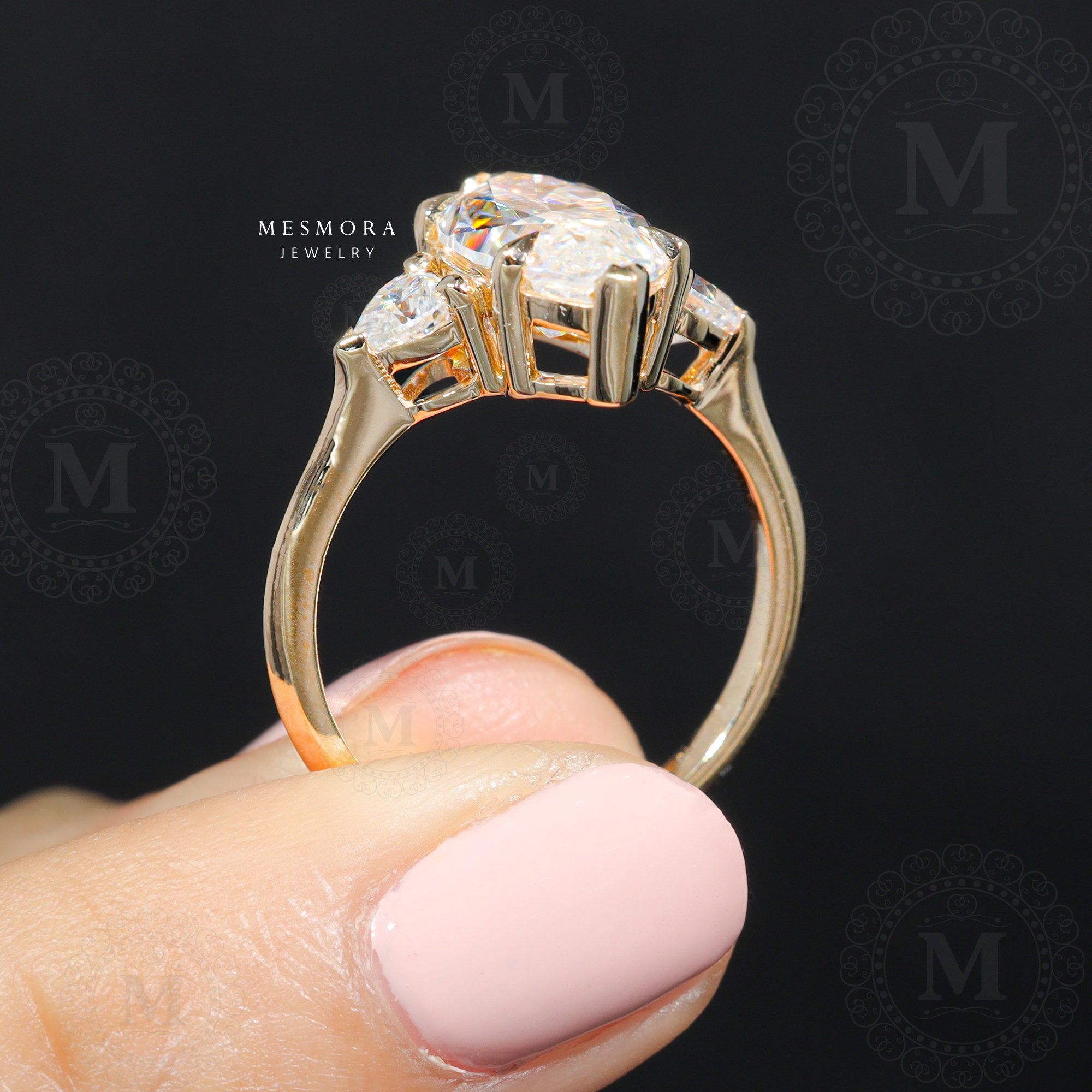 2.5 CT Marquise Cut Colorless Moissanite Engagement Ring 2.5 CT Marquise Cut Colorless Moissanite Engagement Ring