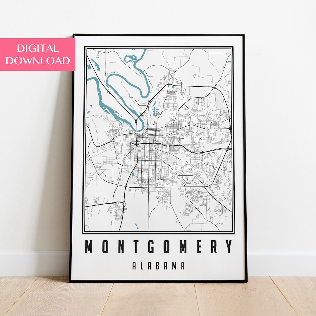 Montgomery Map Download, Montgomery City Map, Montgomery Wall Art ...