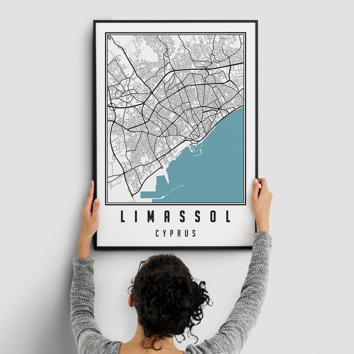 Limassol City Map Digital Download Cyprus Limassol Map Print | Etsy