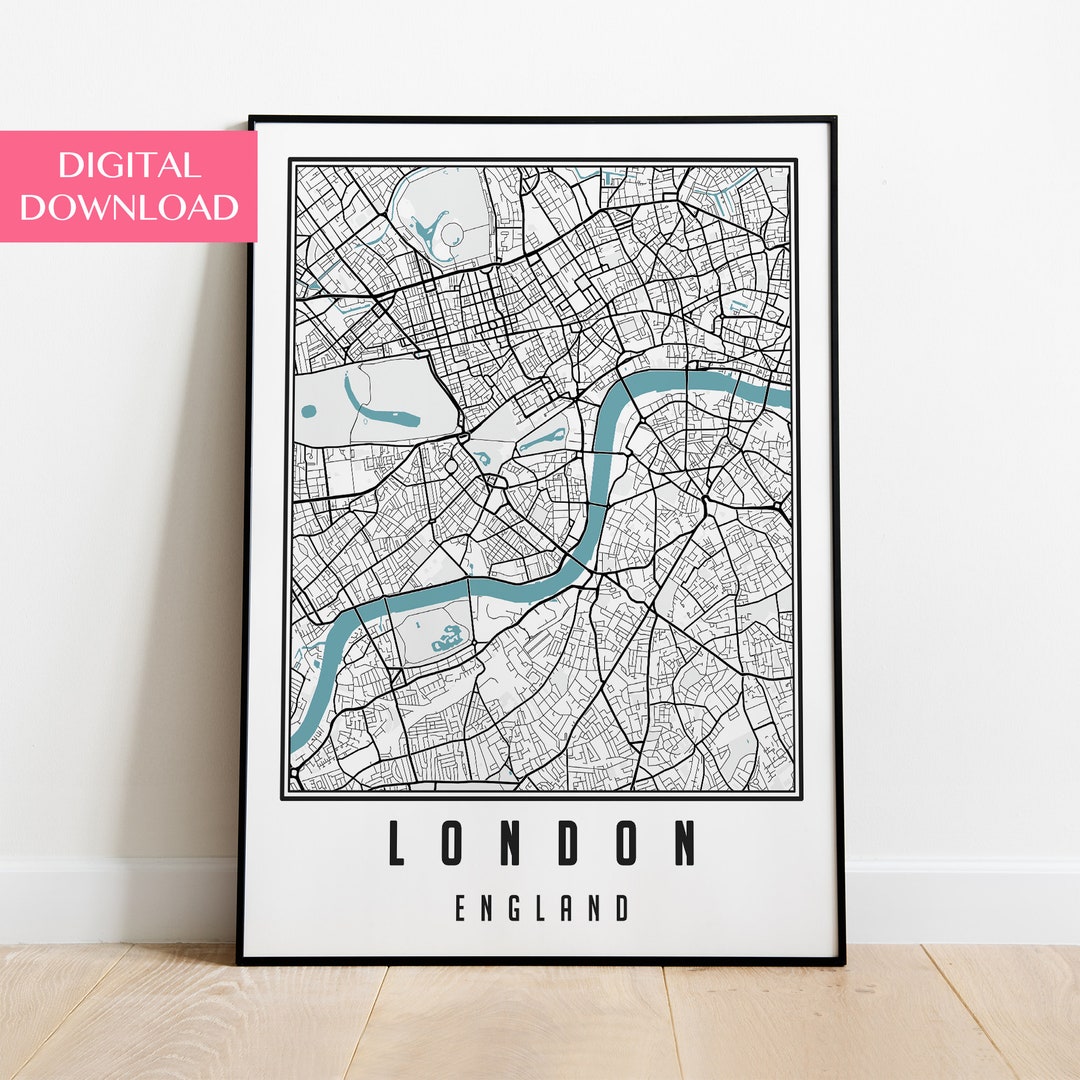 London City Map Digital Download, London Print, UK Map Print, London ...