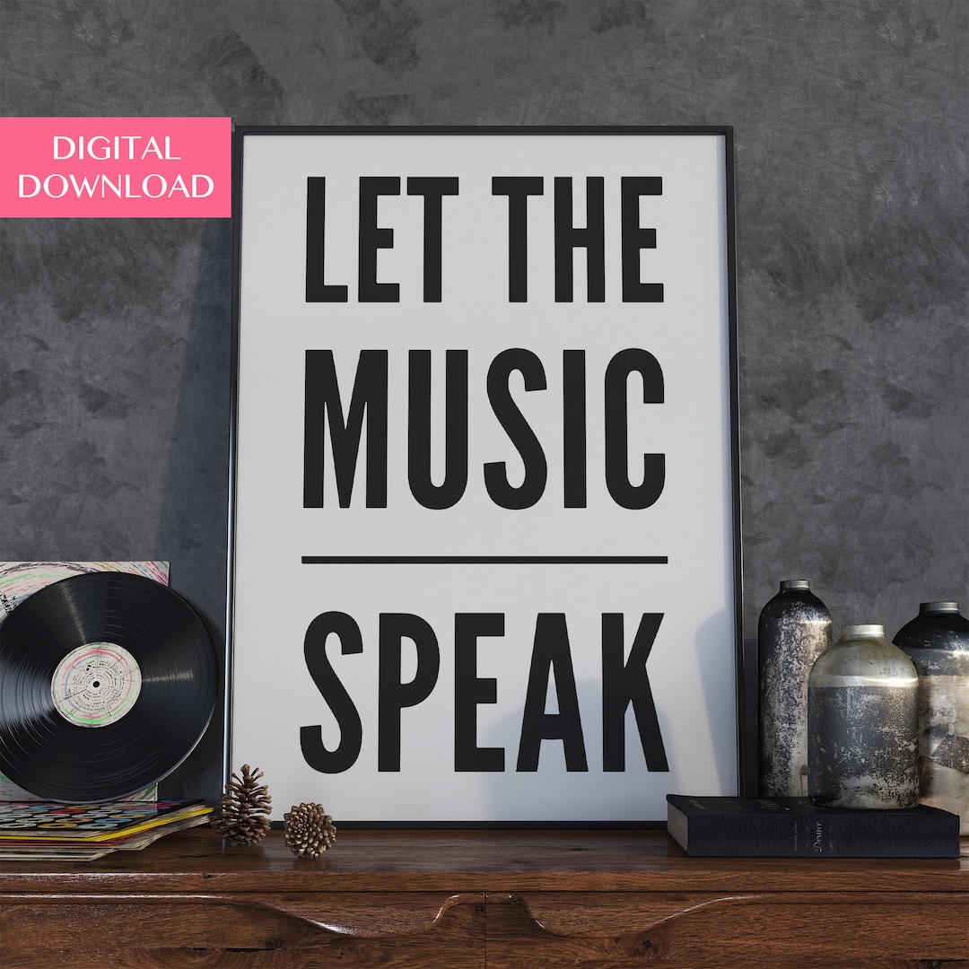 Music Print, Music Gifts, Music Posters, Quote Prints, Let the Music ...