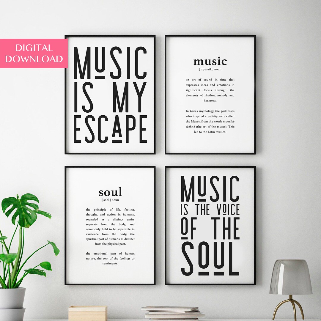 Music Printable Set, Music Wall Art, Digital Download, Music Print ...