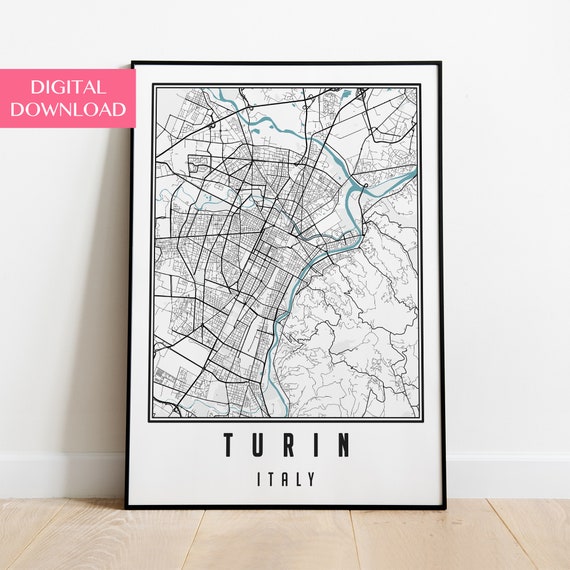 Turin Map Digital Download Turin City Map Poster Turin Print | Etsy